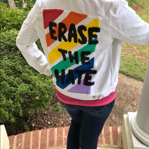 GAP | Jackets & Coats | Custom Erase The Hate Denim Jacket | Poshmark